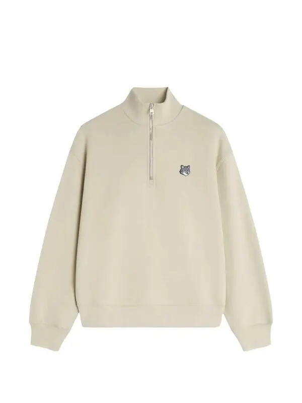 Maison Kitsuné Half Zip Sweatshirt With Fox Head Emblem
