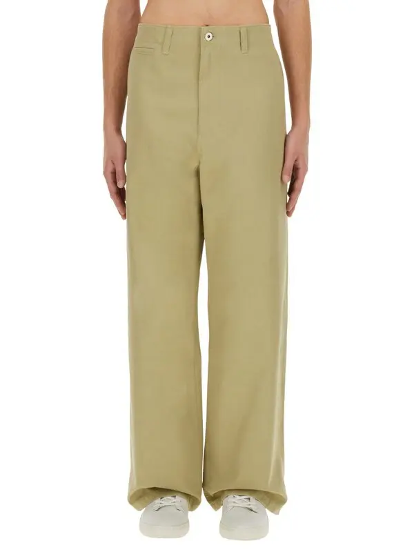 Burberry Cotton Straight Fit Trousers - Beige