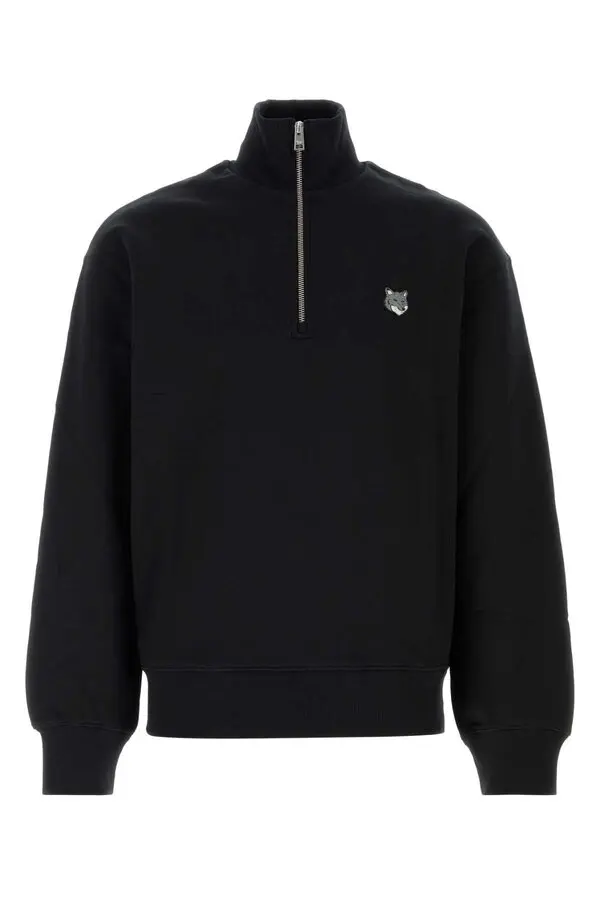 Maison Kitsuné Classic Cotton Sweatshirt With Logo - Black