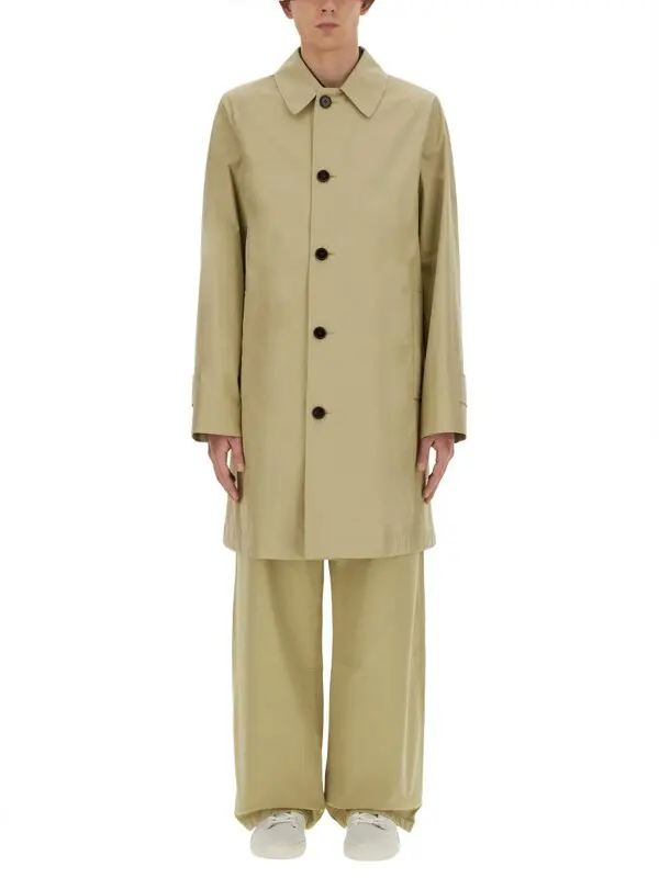 Burberry Checked Cotton Trench Coat - Multicolour