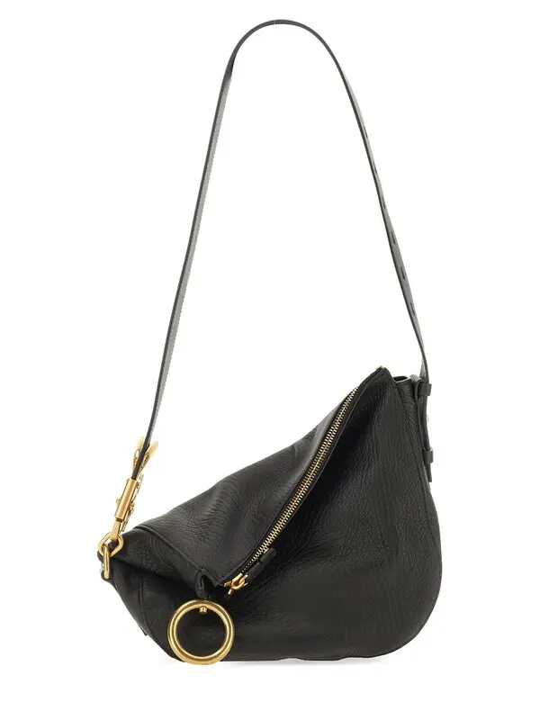 Burberry Small Knight Leather Shoulder Bag - Black