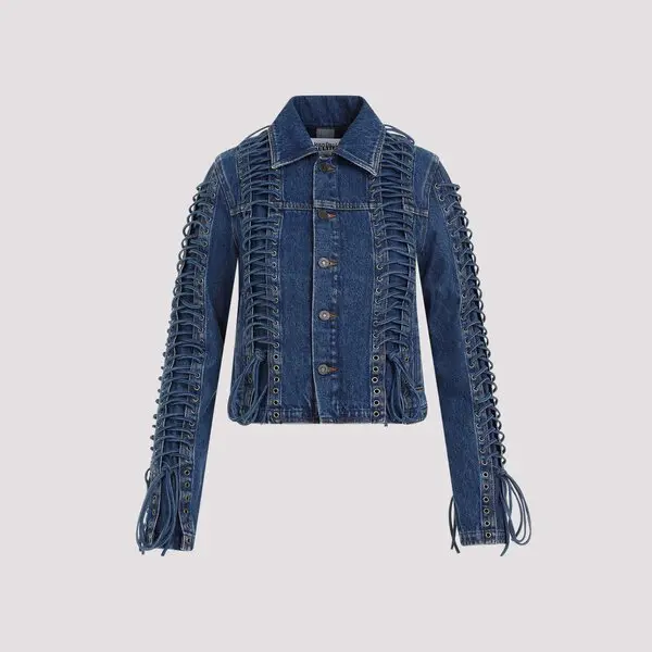 JEAN PAUL GAULTIER Denim Corset Jacket With Lace-up Detailing - Blue