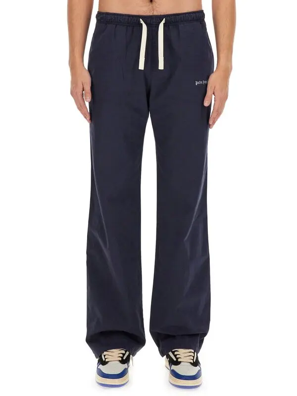 Palm Angels Cotton Trousers - Blue