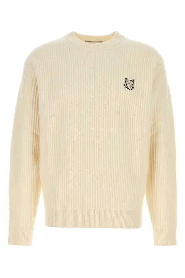 Maison Kitsuné Ribbed Wool Jumper - Ecru