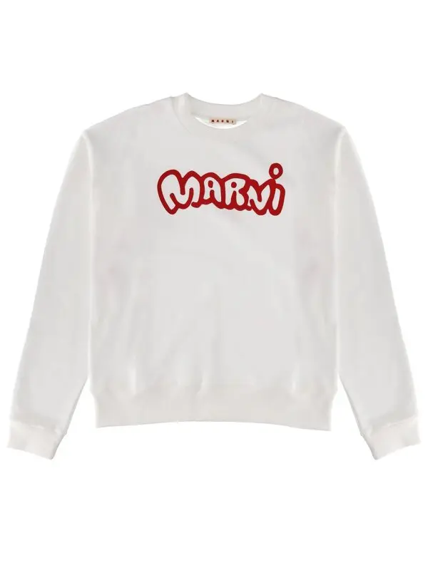 Marni Graphic Cotton Crewneck Sweatshirt