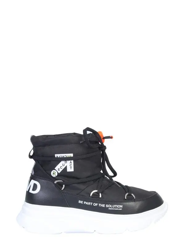 FORWARD Nylon Lace-up Boots With Rubber Sole