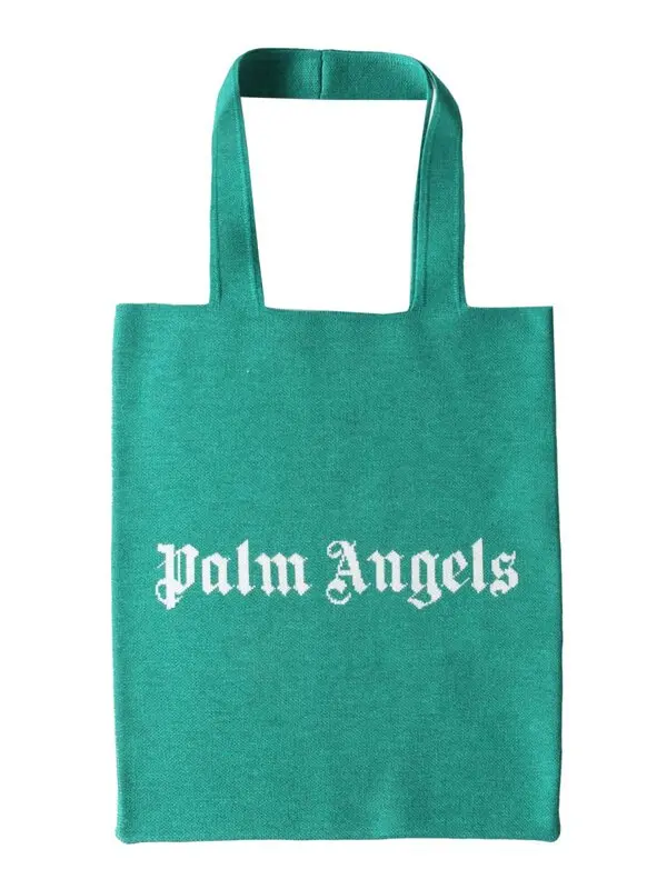 Palm Angels Logo Print Tote Bag - Green