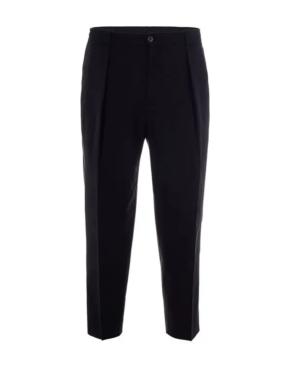 BRIGLIA Tailored Wool Blend Trousers - Nero