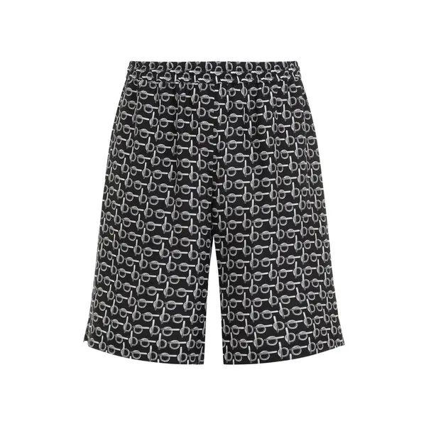 Burberry Printed Silk Bermuda Shorts - Black