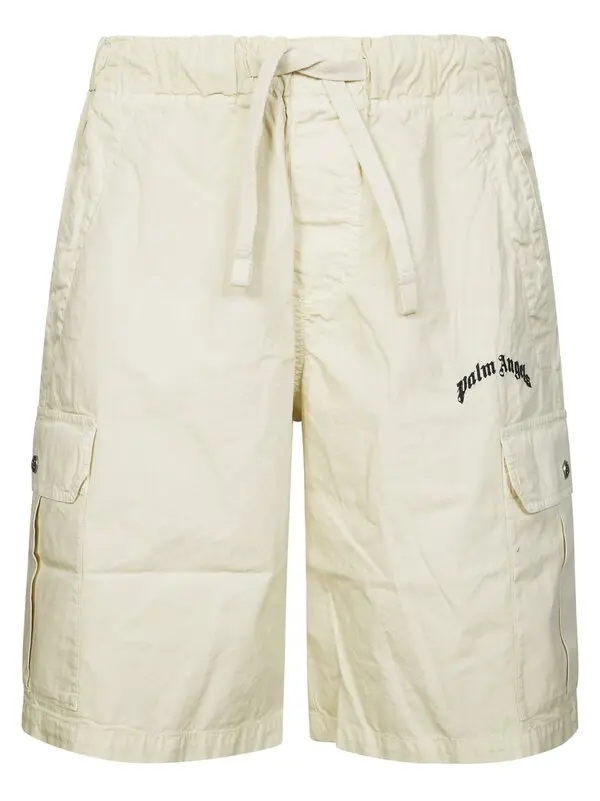 Palm Angels Big Waist Logo Sweatshorts - Bianco