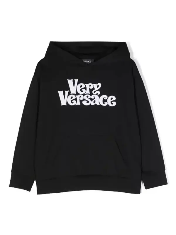Versace Cotton Embroidered Logo Hoodie