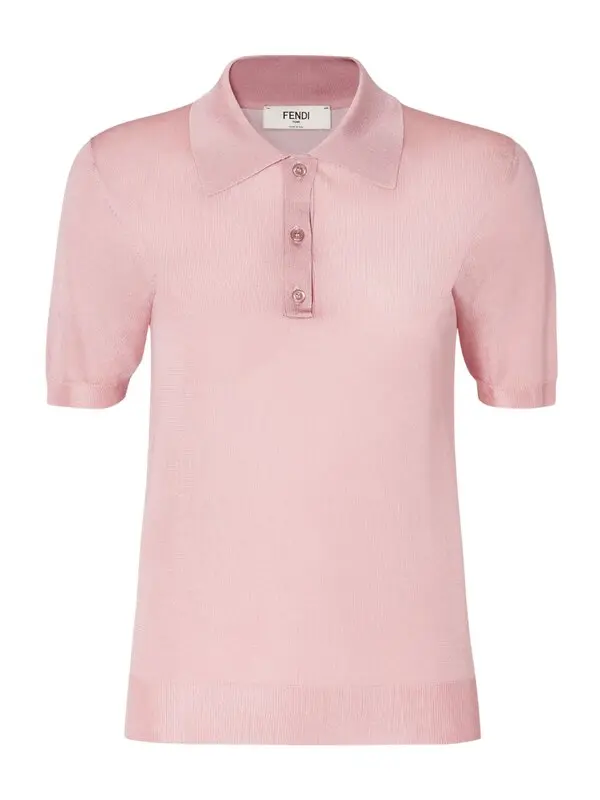 Fendi Short-sleeve Polo Knit Dress - Pink