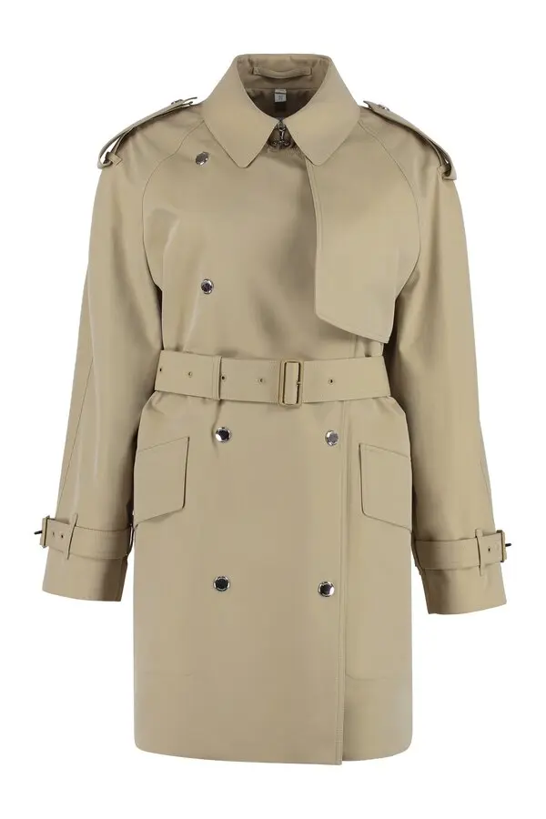 Burberry Wool Blend Cardigan With Classic Collar - Beige