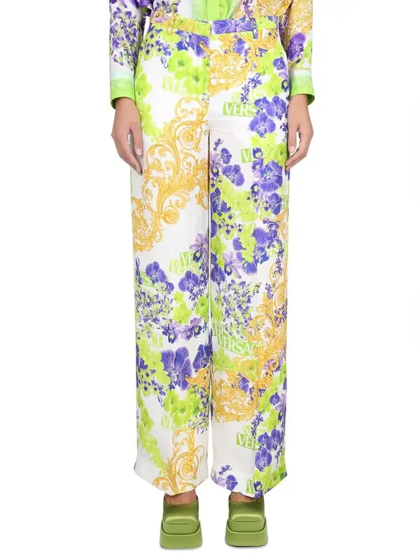 Versace Printed Viscose Trousers - Multicolour