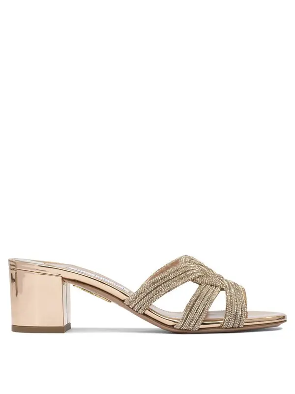 AQUAZZURA Felix Crystal Embellished Sandals - Pink