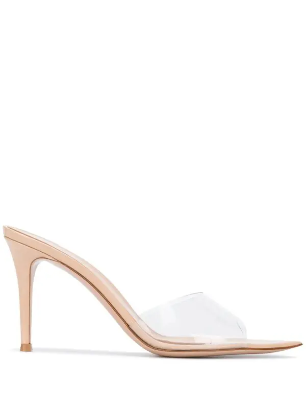 GIANVITO ROSSI Pointed Toe Plexiglass High Heel Sandals