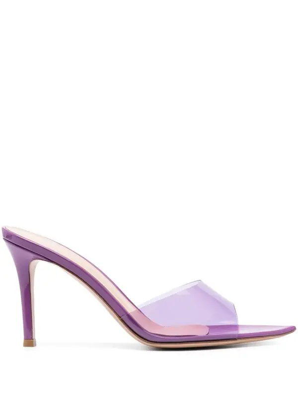 GIANVITO ROSSI Pointed Toe Plexiglass High Heel Sandals - Viola