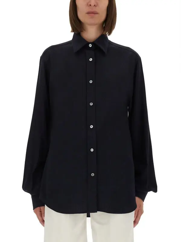 Moschino Long-sleeve Tailored Shirt In Cotton - Blue