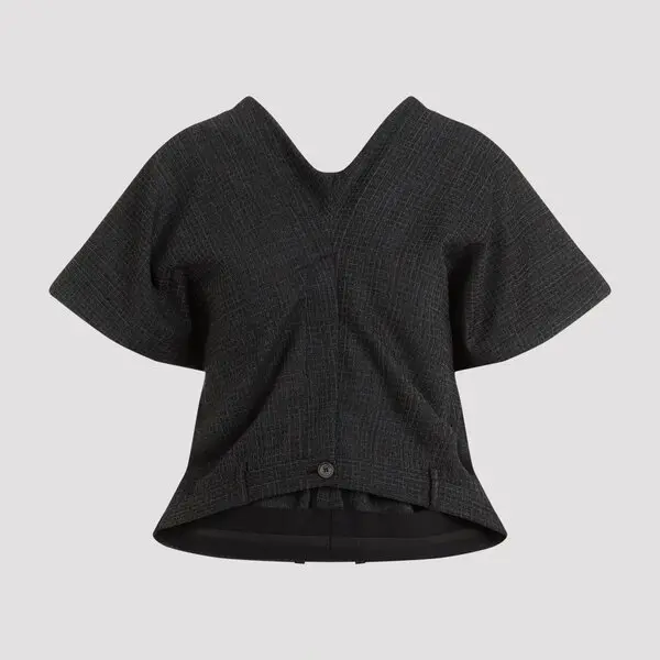 Balenciaga Tailored Wool Top - Black