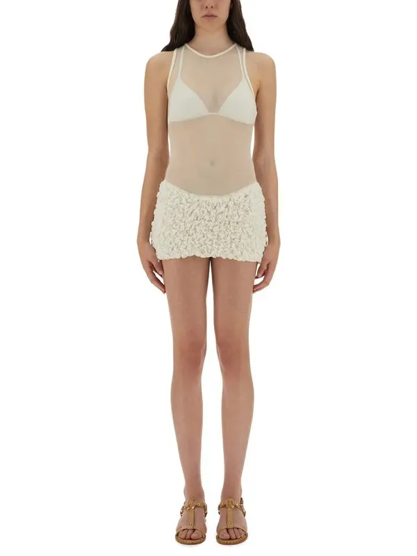 SELIA RICHWOOD Sheer Mini Dress - White