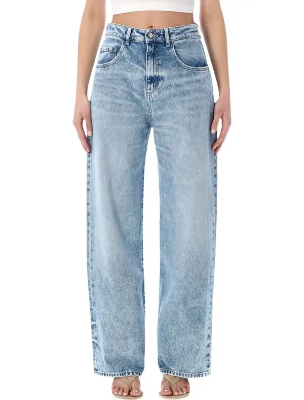 ICON DENIM LOS ANGELES Light Wash Wide-leg Jeans - Arid Blue