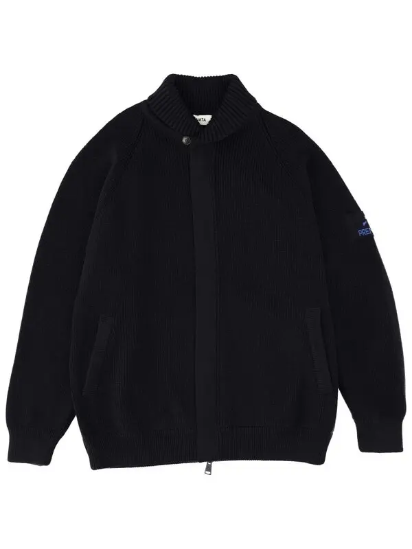 Premiata Virgin Wool Knit Zip Cardigan - Blue