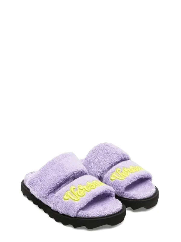 Versace Terry Slippers With Embroidery - Lilac