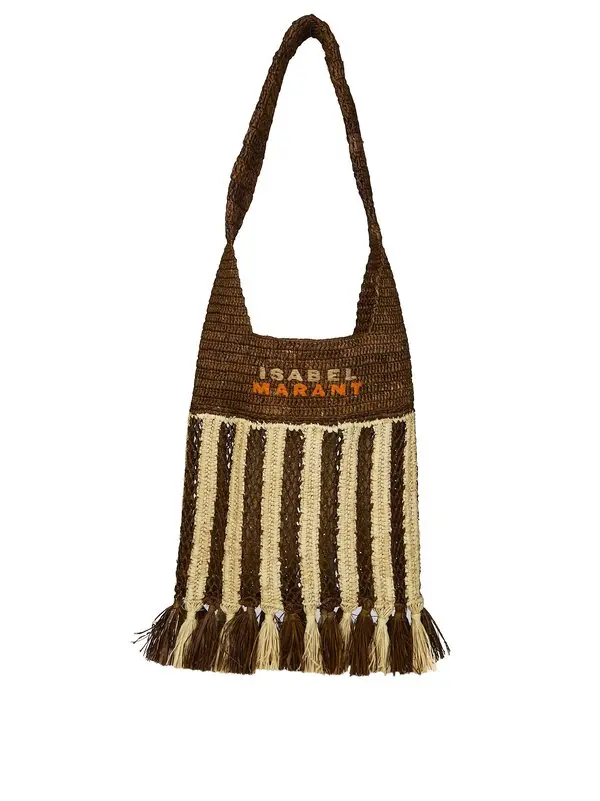 Isabel Marant Étoile Praia Striped Raffia Tote Bag