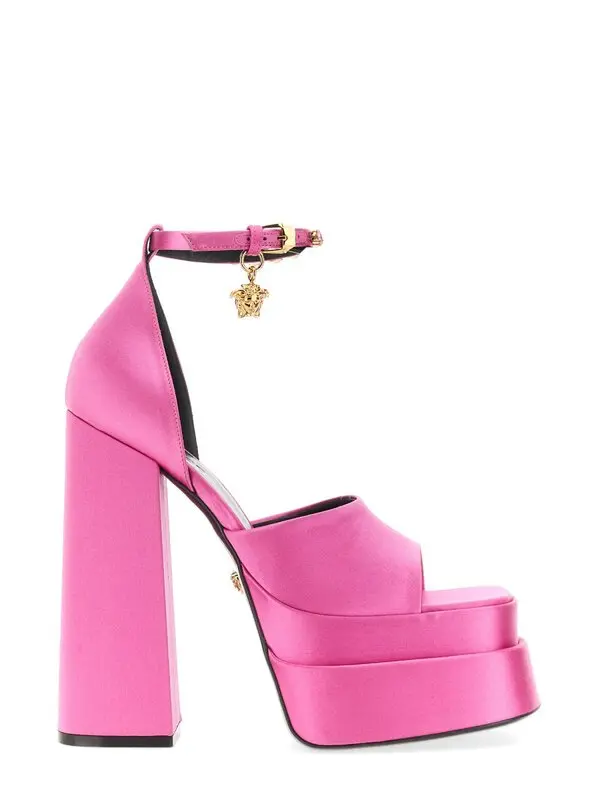 Versace Medusa Aevitas Embellished Platform Sandals - Pink