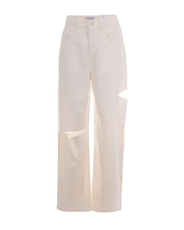 ICON DENIM LOS ANGELES Straight Leg Jeans With Cutout Detail - White