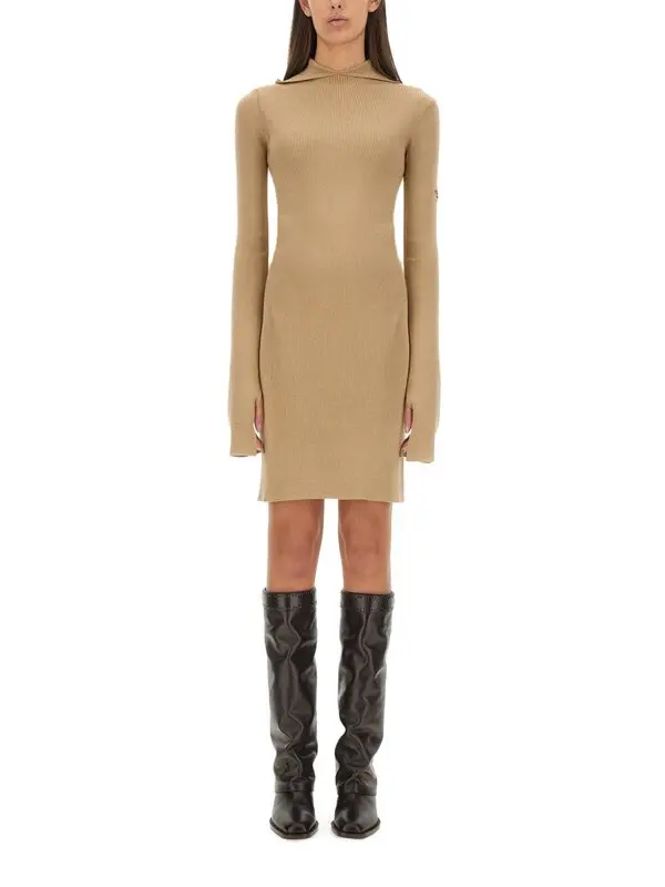 Fendi Hooded Wool And Silk Blend Dress