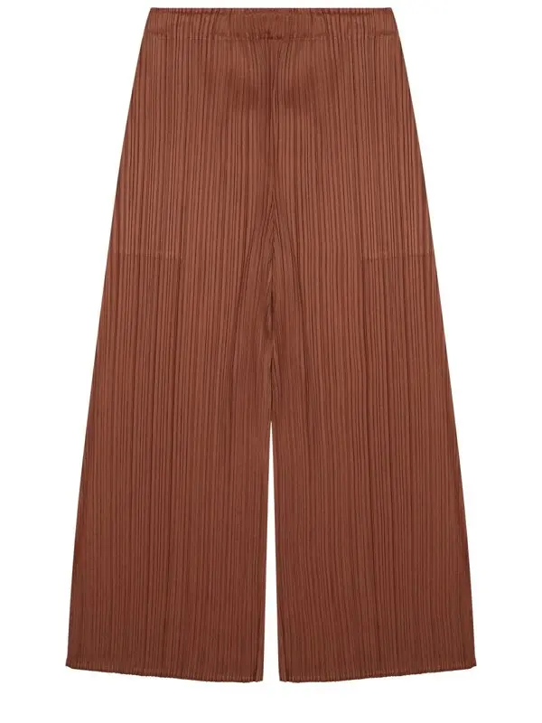 Issey Miyake Pleated Wide-leg Trousers - Brown