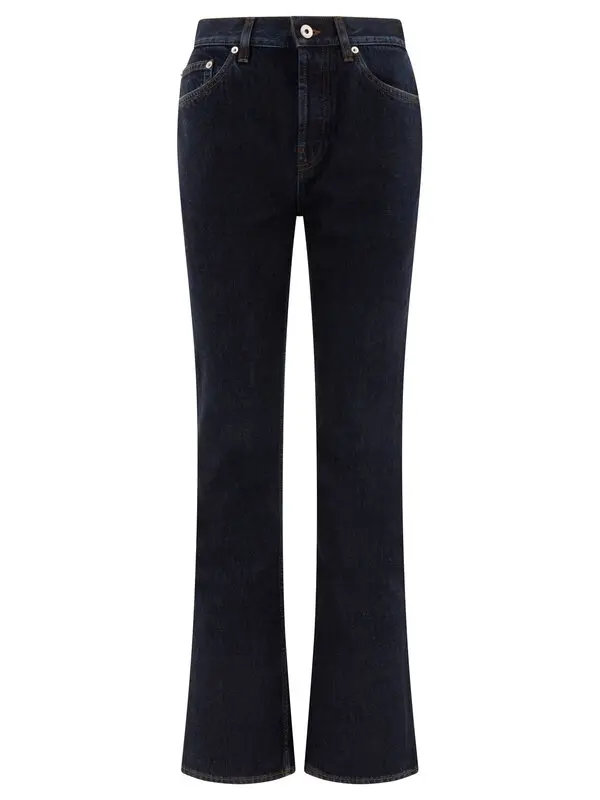 Burberry Logo Patch Flared-leg Jeans - Blue