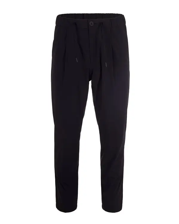 Herno Tailored Stretch Trousers With Drawstring Waist - Nero