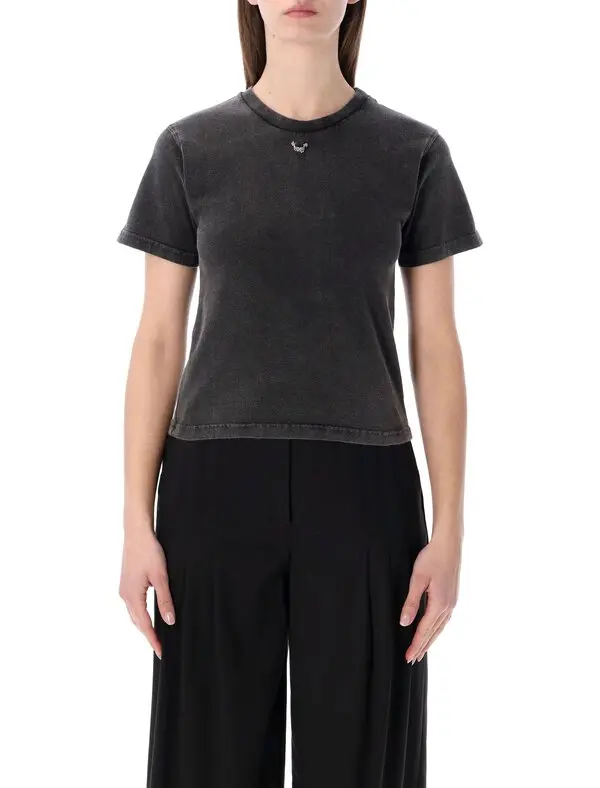 Ottolinger Fitted T-shirt With Distinctive Neckline - Washed Black