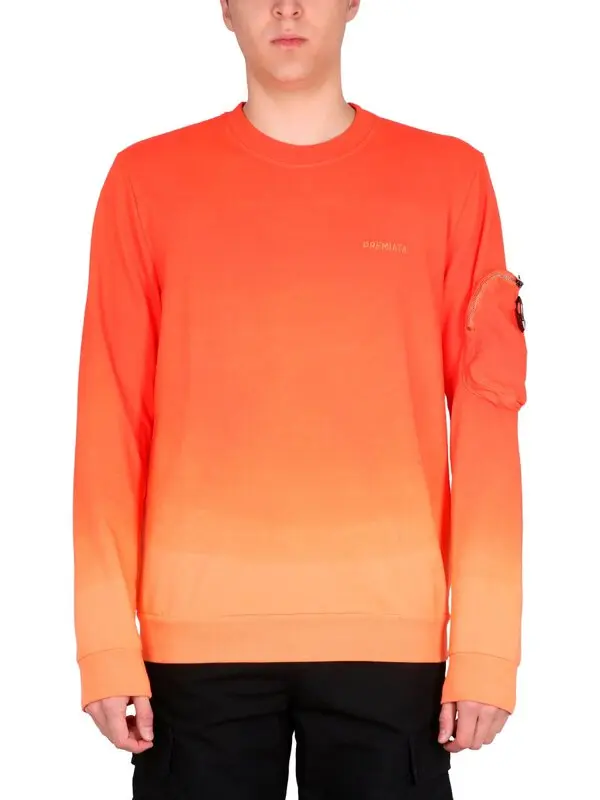 Premiata Logo Detail Gradient Crewneck Sweatshirt - Orange