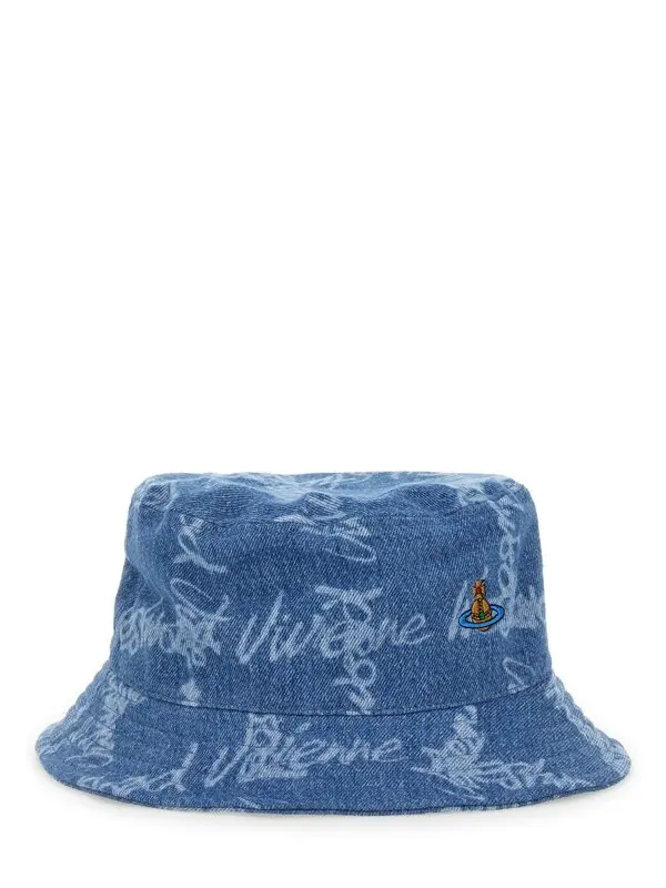 VIVIENNE WESTWOOD Printed Cotton Bucket Hat - Blue