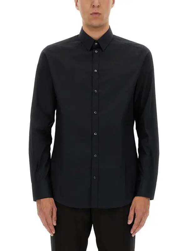 Dolce & Gabbana Cotton Gold Fit Shirt - Black