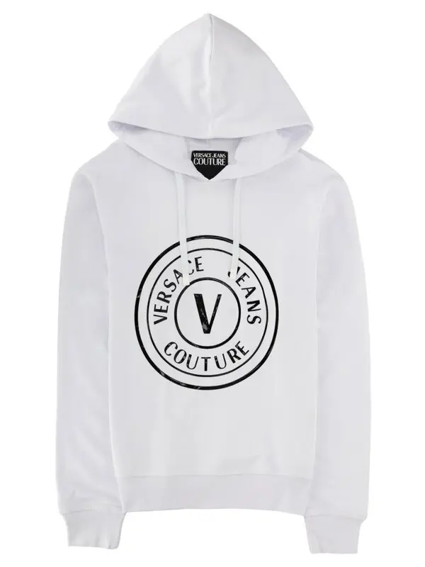 Versace Logo Graphic Hoodie - White