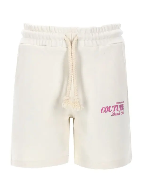 Versace Cotton Drawstring Shorts - Ivory