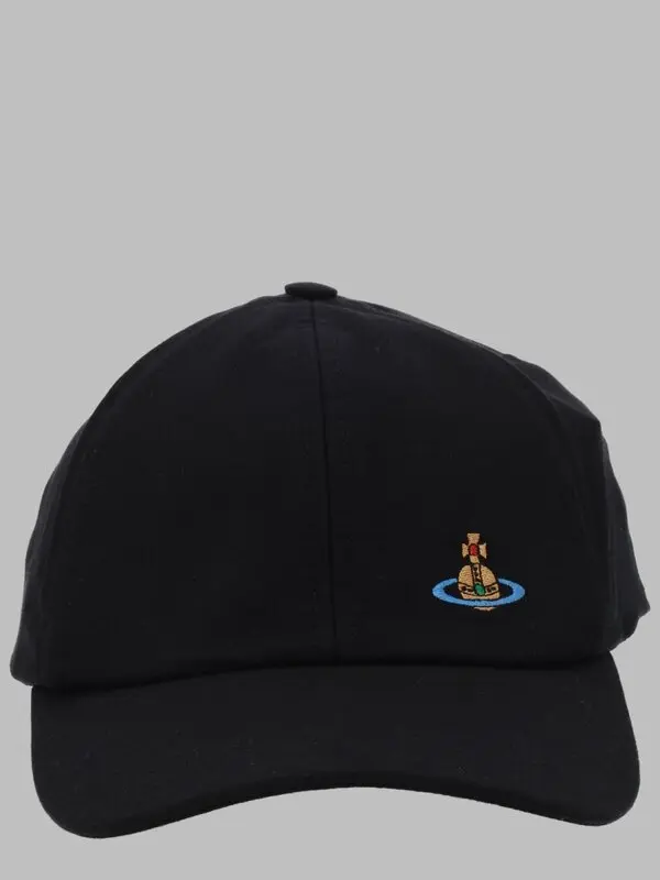 VIVIENNE WESTWOOD Embroidered Cotton Baseball Cap - Black