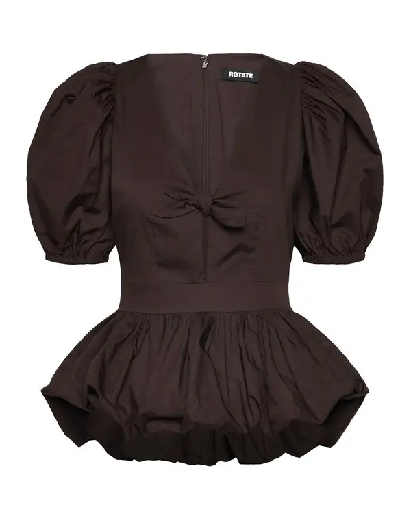 ROTATE BY BIRGER CHRISTENSEN Puff Sleeve Bow Detail Mini Dress - Molé