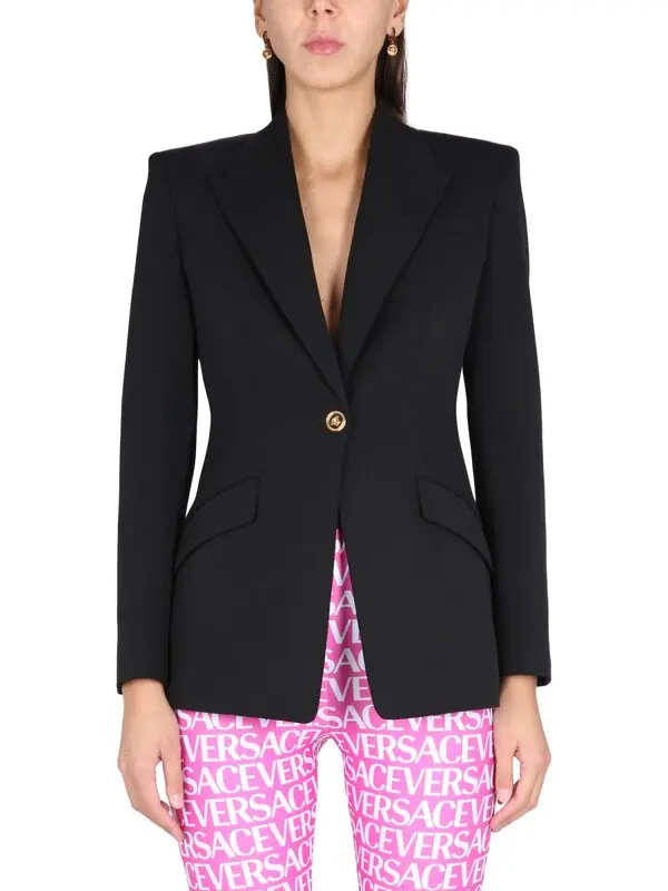 Versace Single-breasted Blazer With Peak Lapel