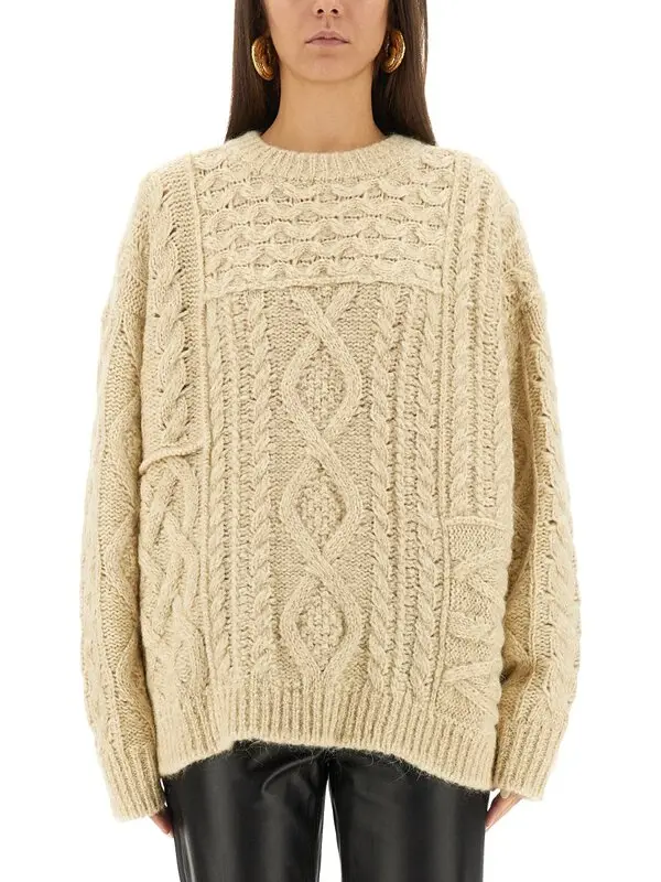 MARANT ETOILE Jake Cable-knit Wool-blend Sweater - Beige