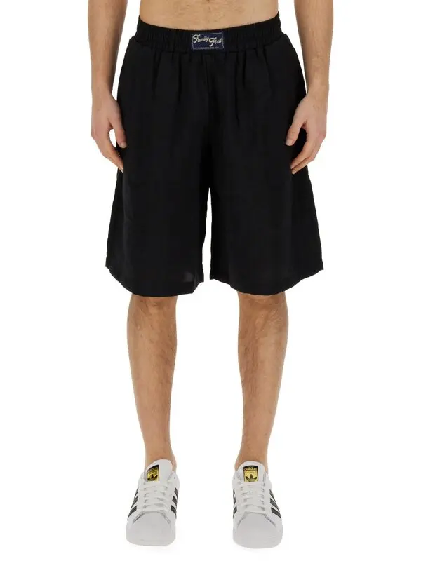 FAMILY FIRST Relaxed Fit Bermuda Shorts - Black