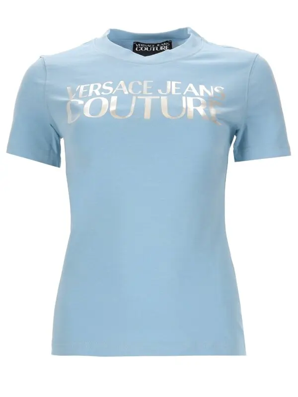 Versace Fitted Logo T-shirt - Azure
