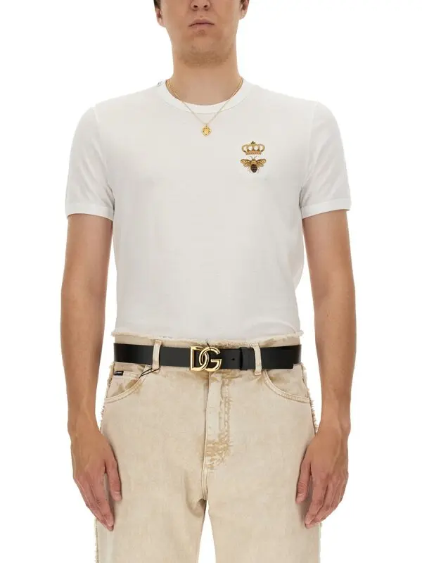 Dolce & Gabbana Cotton T-shirt With Embroidery - White