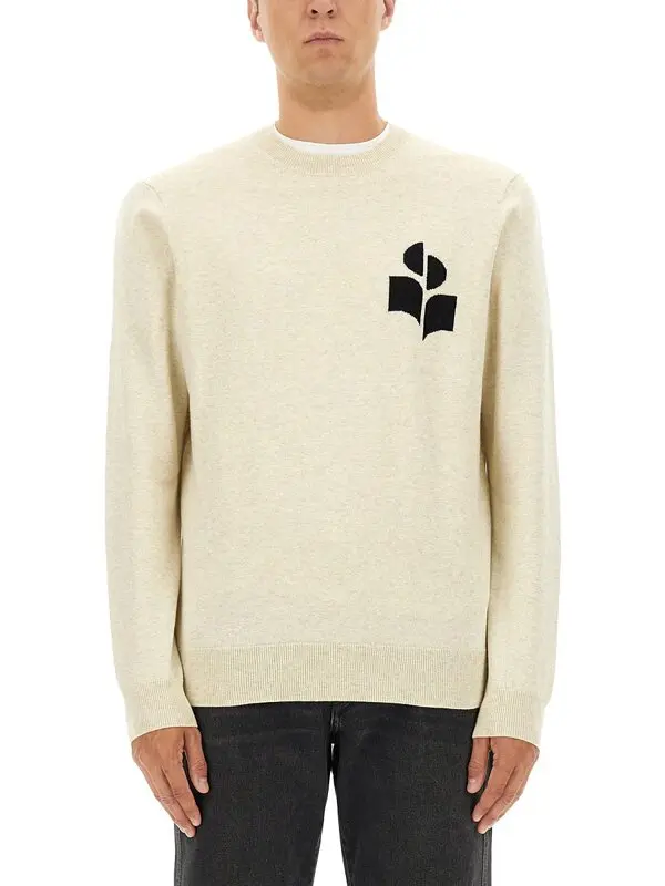 MARANT Embroidered Logo Long Sleeve Crewneck Sweater