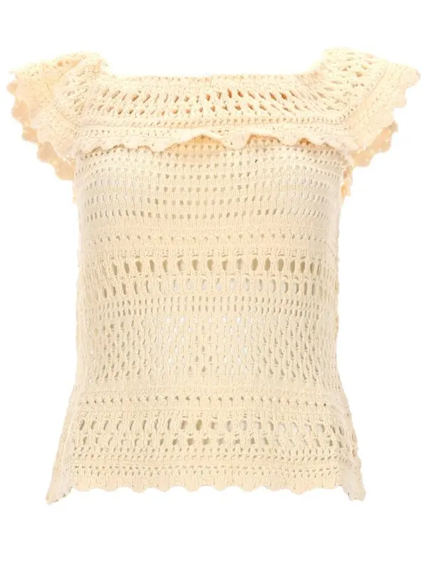 MARANT ETOILE Zaelle" Crocheted Top - Ivory