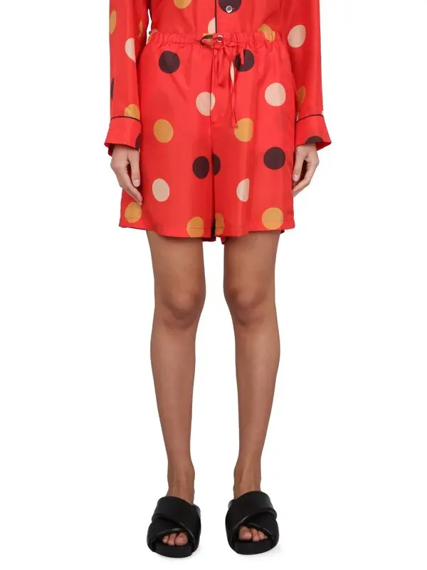 Aspesi Printed Silk Shorts - Orange